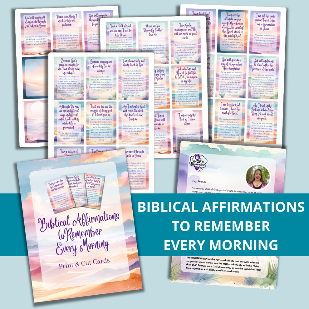 Biblical Affirmations to Remember Every Morning (30 Printable Cards ...