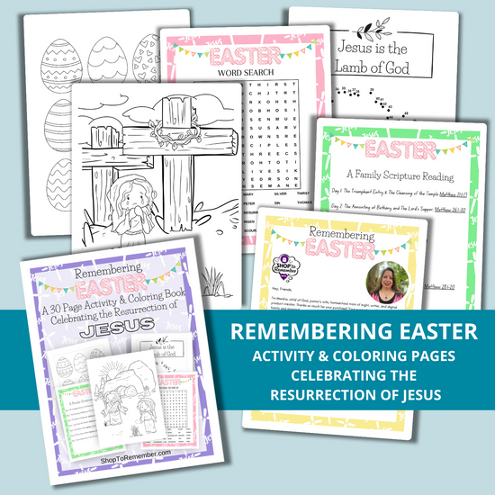 Remembering Easter: Printable Coloring/Activity Book Celebrating Jesus ...