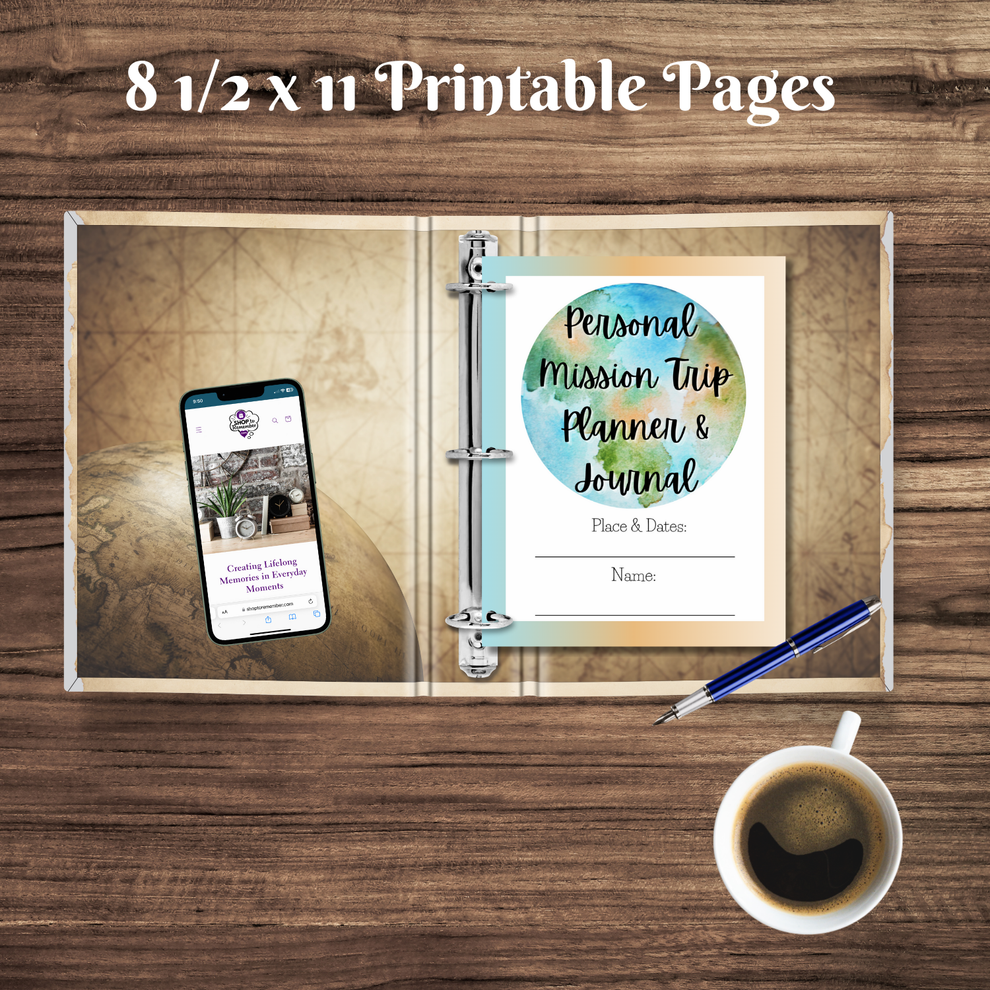 Personal Mission Trip Planner and Journal Printable PDF – Shop to Remember